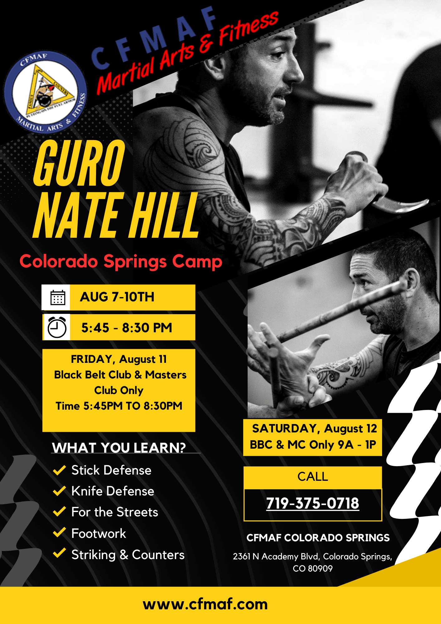 Colorado Springs Camp. Aug 7-10th CFMAF - Blood and Bones Tactical